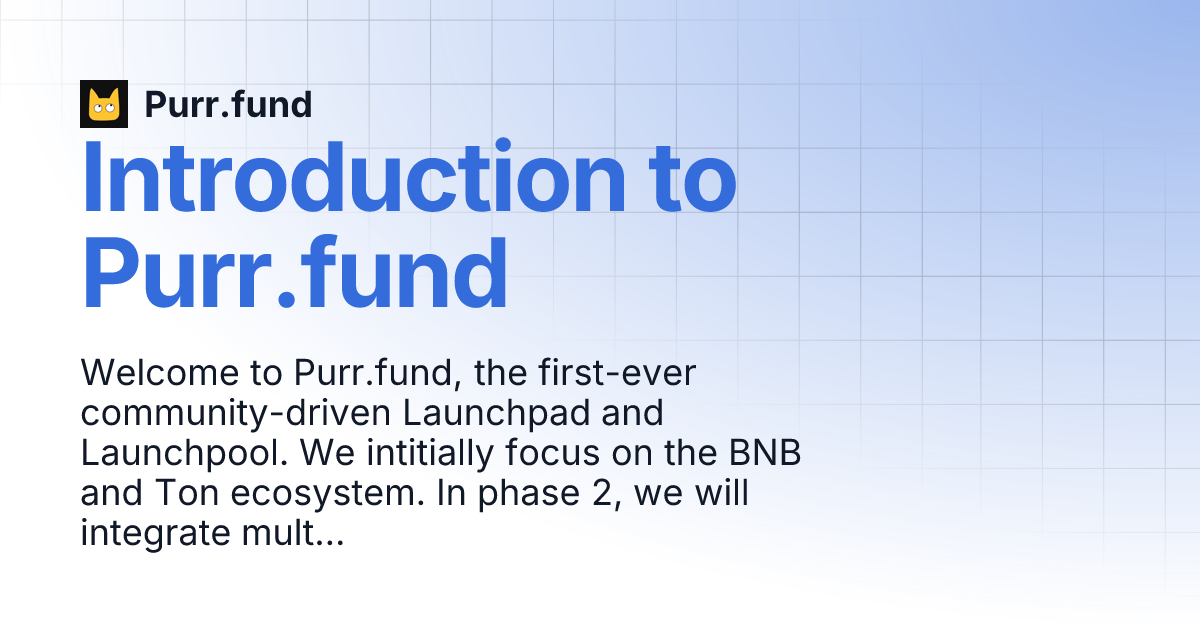 Introduction to Purr.fund | Purr.fund